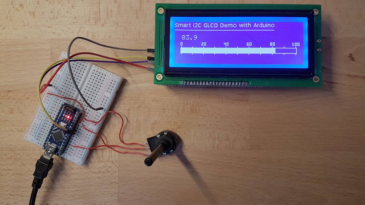 Smart I2C GLCD am Arduino: Ein einfaches Beispiel – Elektronik-Labor