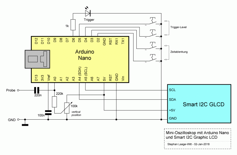 Nano-Scope: Oszilloskop mit Arduino und Graphic LC-Display – Elektronik ...